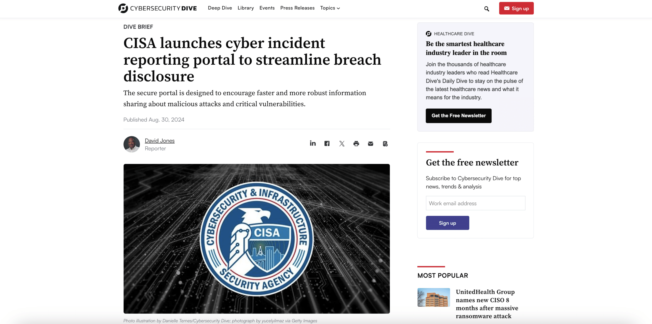 CISA Launches Cyber Incident Reporting Portal to Streamline Breach ...